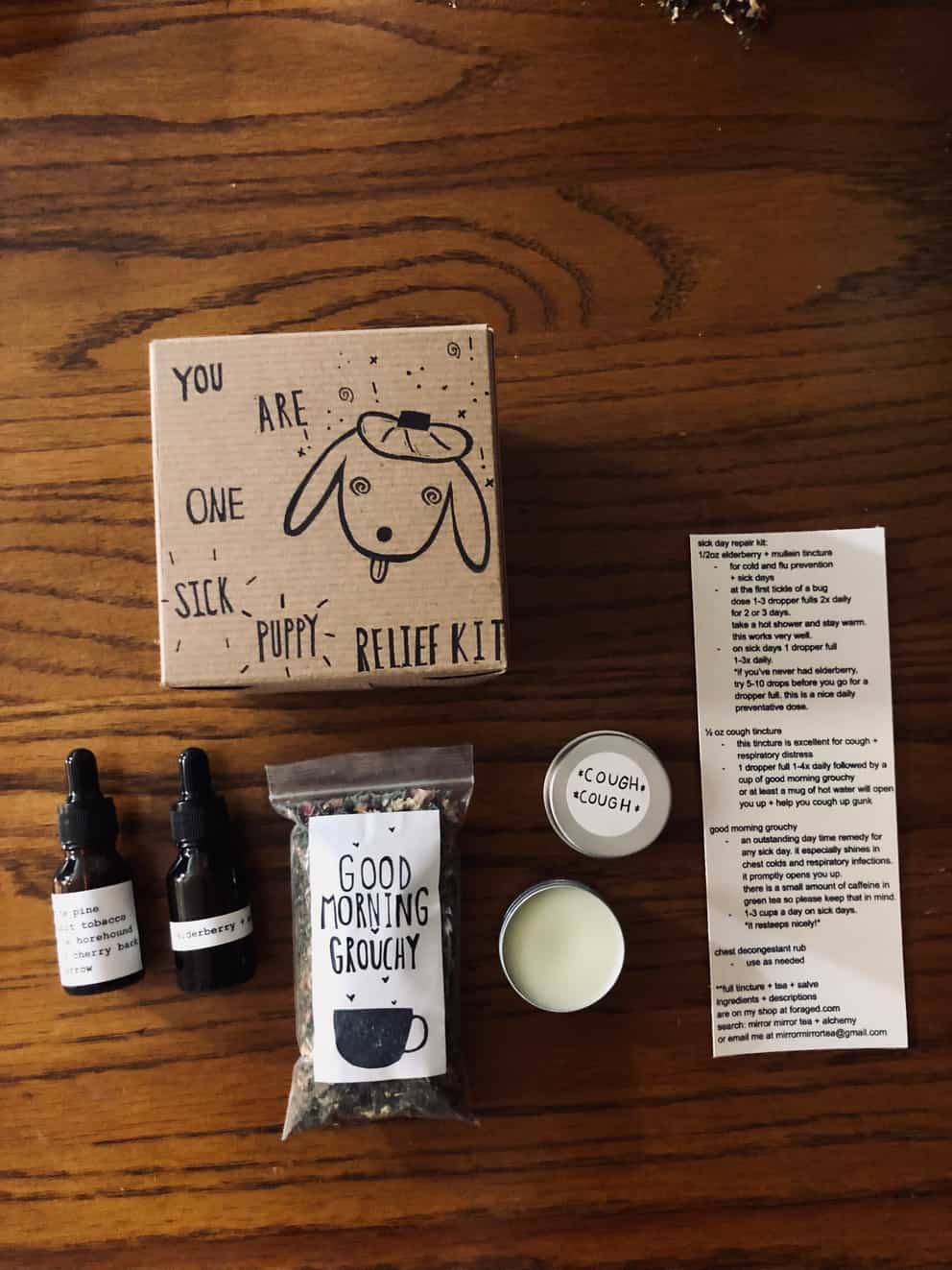 sick day relief kit- 2 tinctures, 1 tea, 1 decongestant salve - Buy ...