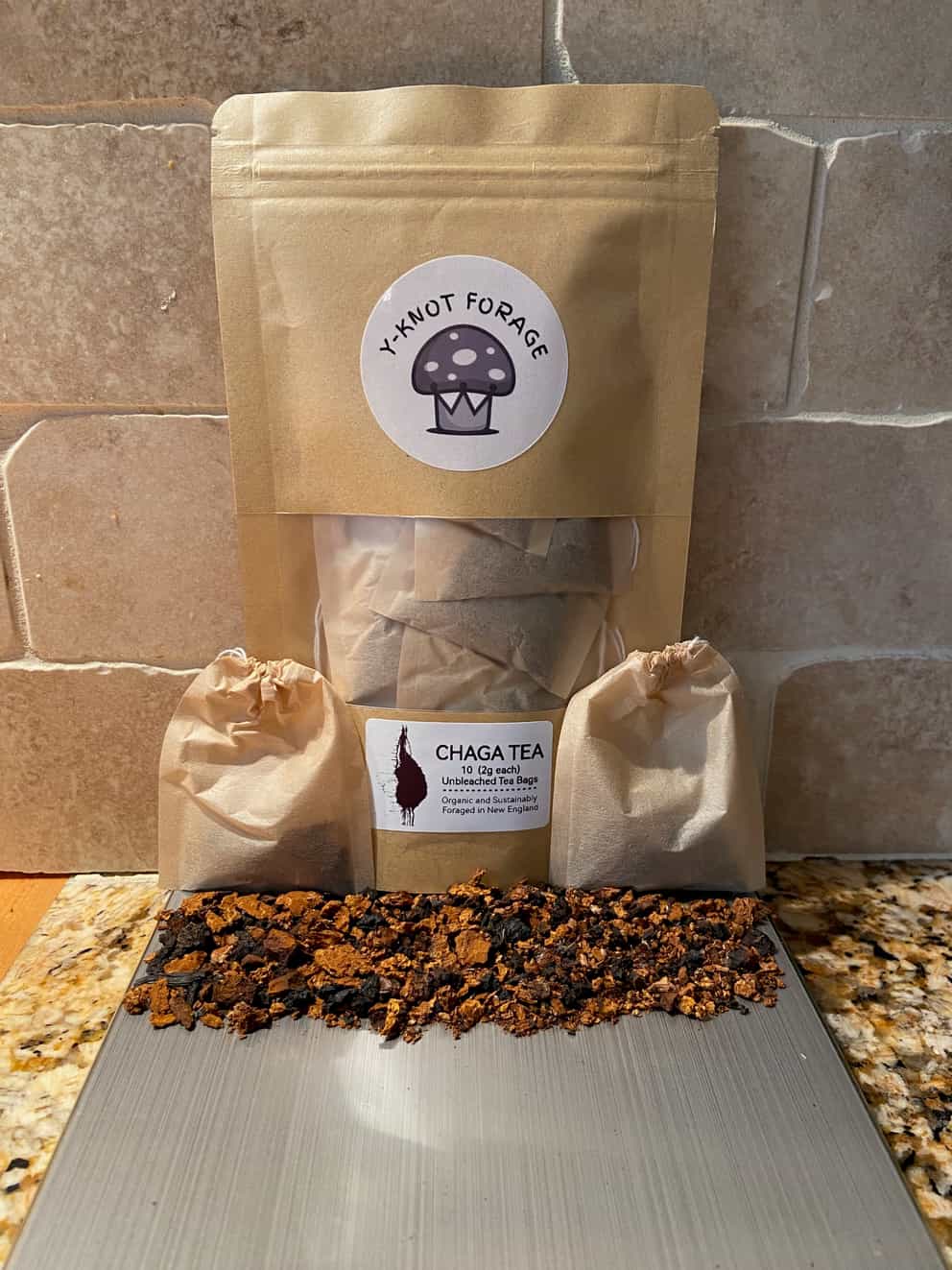 (10) CHAGA TEA BAGS = 20 CUPS OF TEA!! ALL NATURAL DRIED CHAGA. NO ...