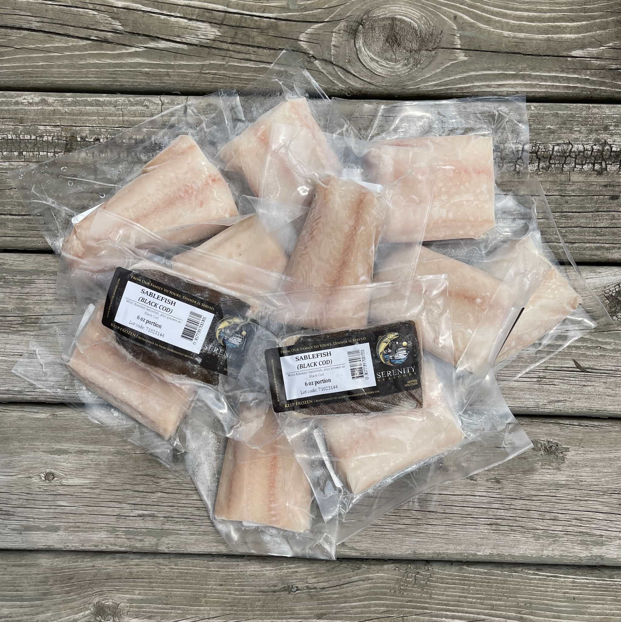 Wild Alaskan Black Cod (Sablefish) Fillets - 12 portions - Foraged